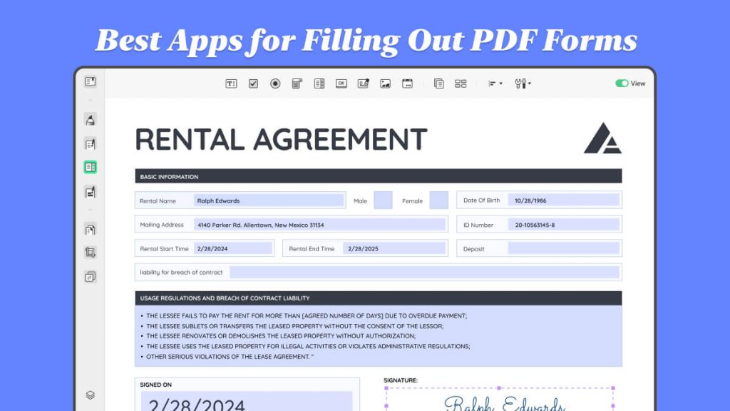 Top PDF Form App for Android & iOS - UPDF