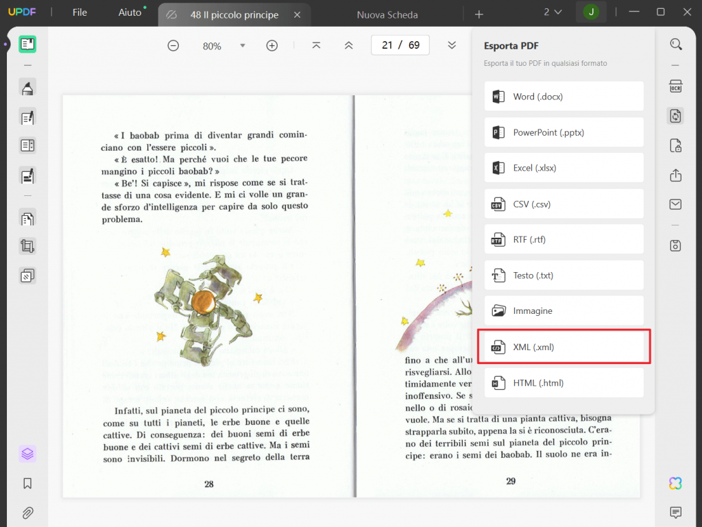 Come convertire file PDF in XML online gratis | UPDF
