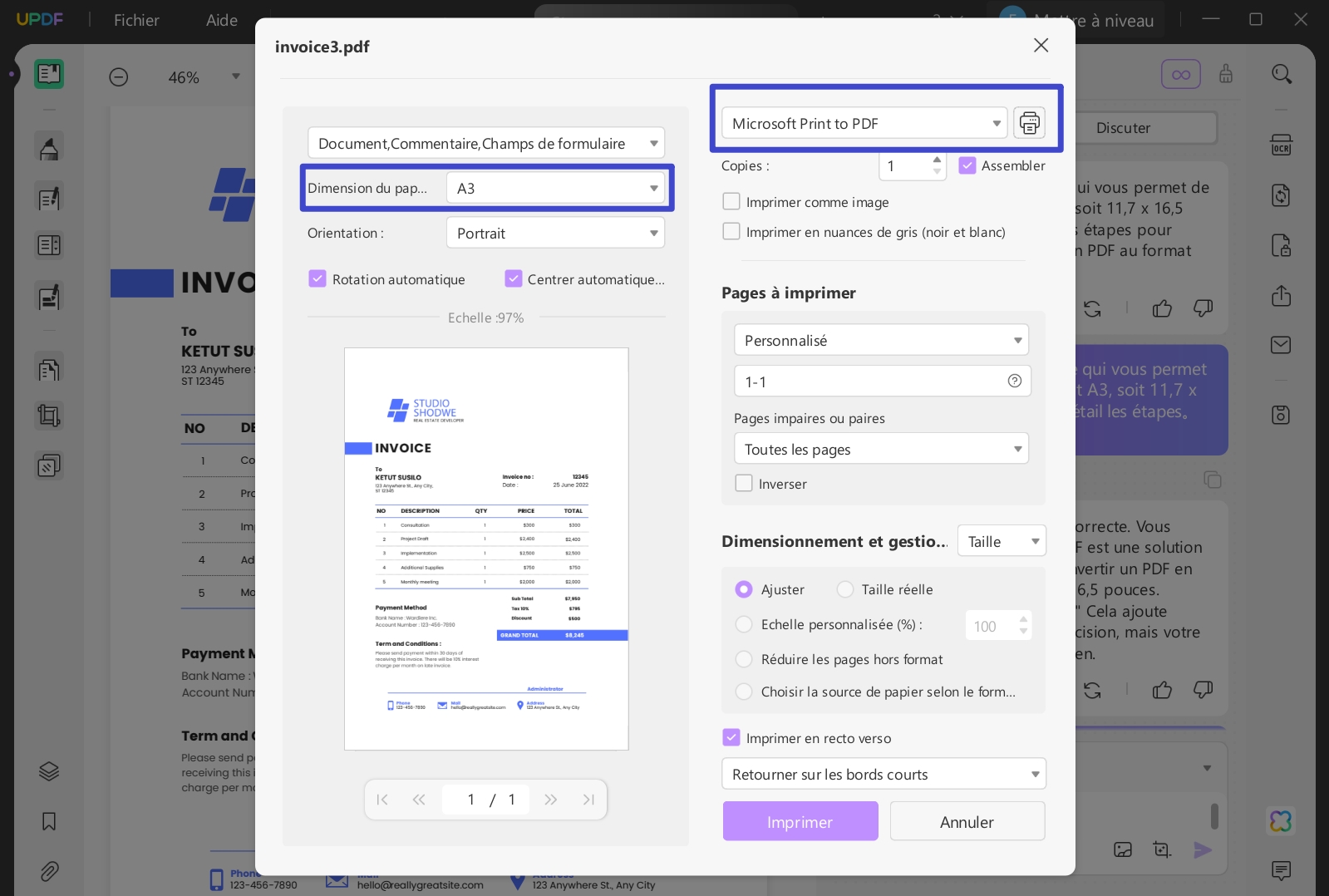 Apprendre à convertir des documents A4 en PDF A3 | UPDF
