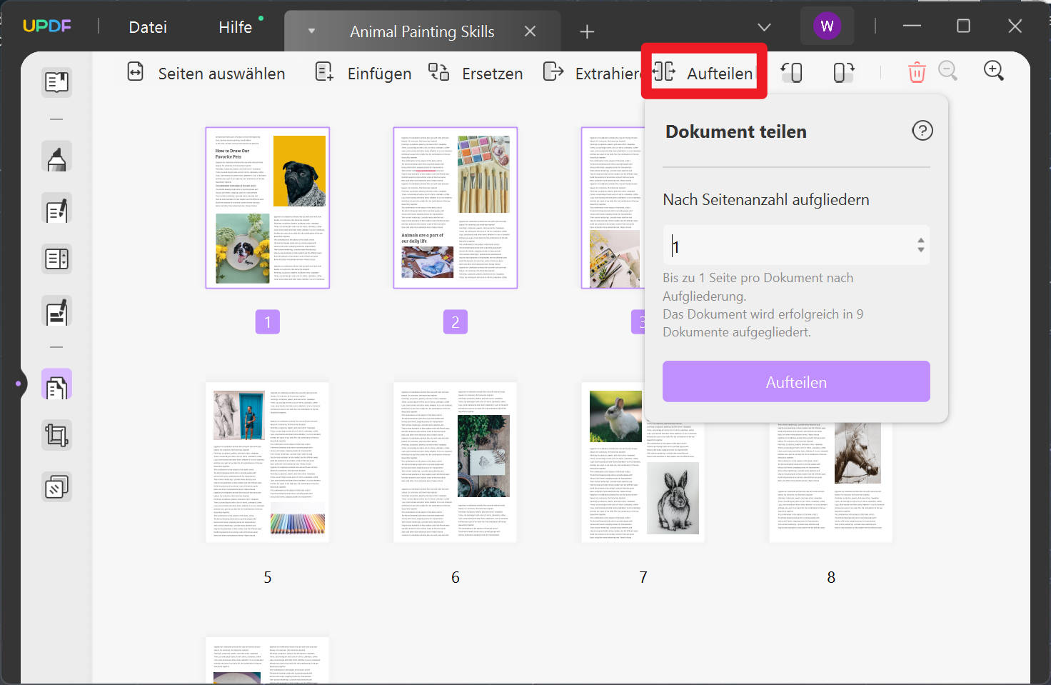 Wie Sie Word Seiten teilen können – 6 neue Methoden | UPDF