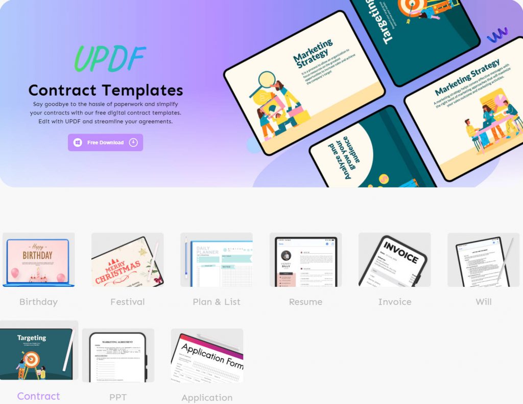 Top 10 Places to Download PDF Contract Templates Free - UPDF