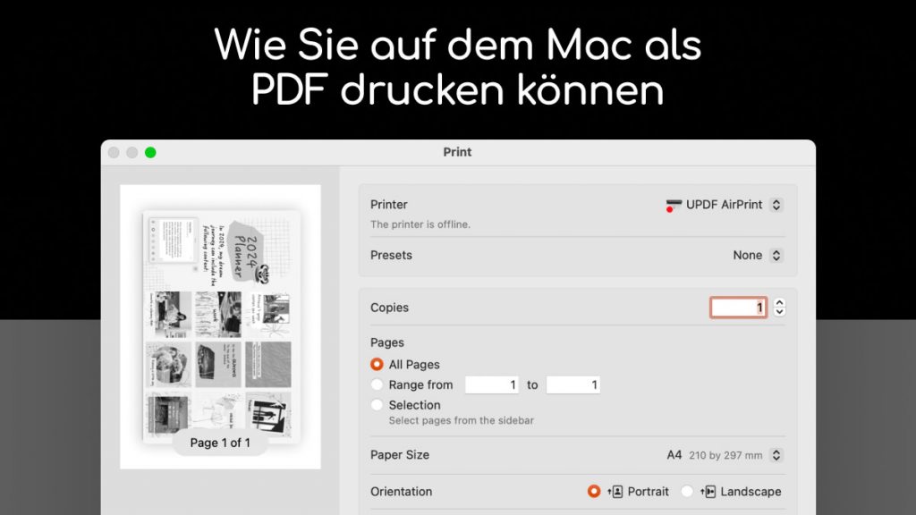 Wie Sie auf dem Mac in PDF drucken – Die Kurzanleitung | UPDF