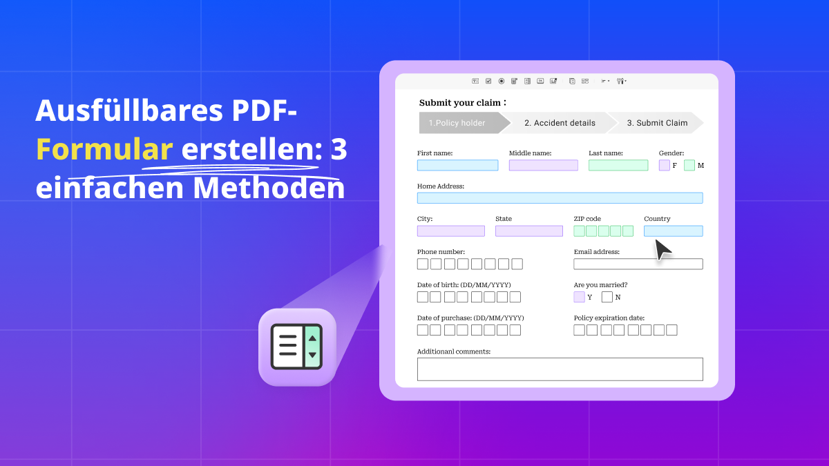 Wie Sie ein ausfüllbares PDF-Formular erstellen | UPDF