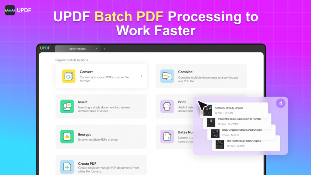 Batch Process on PDF Files to Save Your Time - UPDF