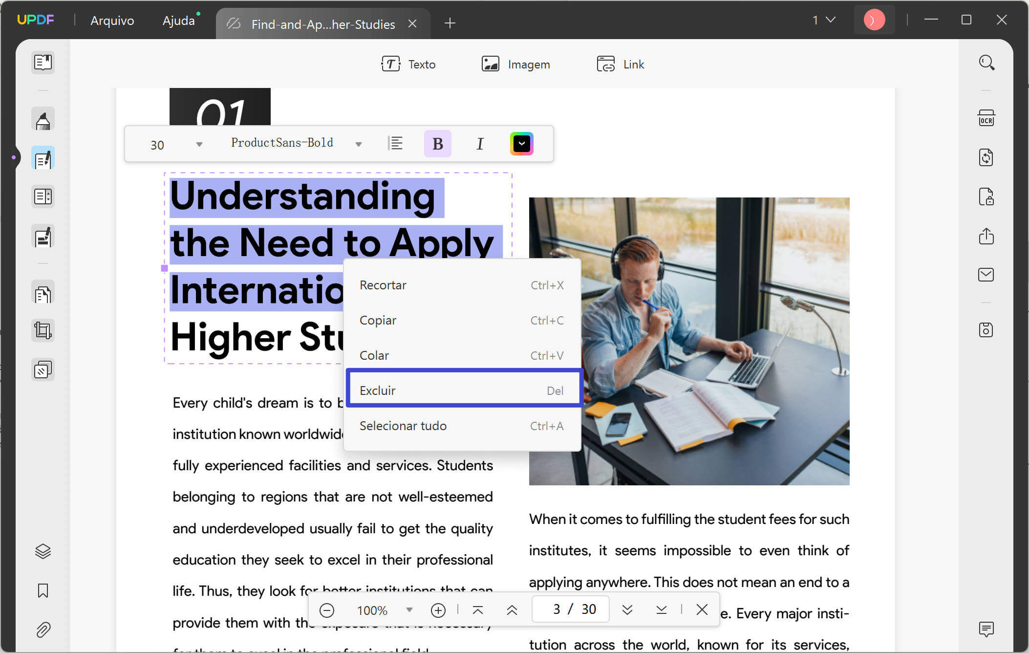Guia Passo a Passo Sobre Como Apagar Texto PDF | UPDF