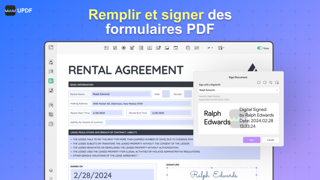 Créer, remplir et signer des formulaires PDF avec UPDF | UPDF