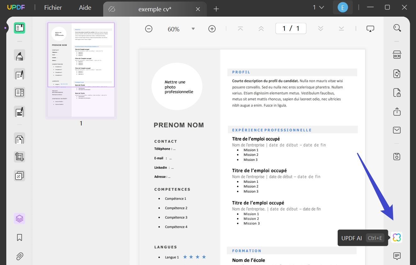 Meilleur générateur de lettres de motivation | UPDF