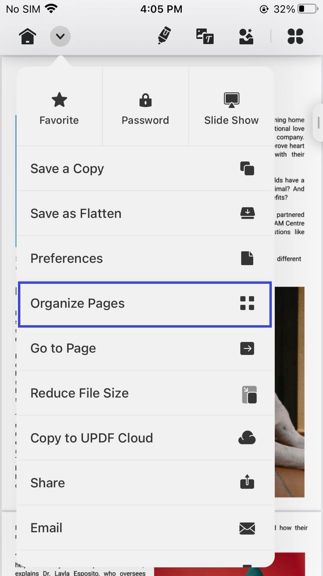 Organize Pages on iPhone and iPad with UPDF | User Guide