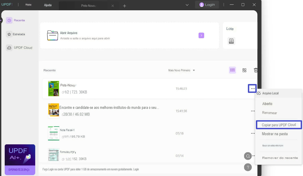 Descubra os 3 principais métodos para enviar arquivos para a nuvem. | UPDF