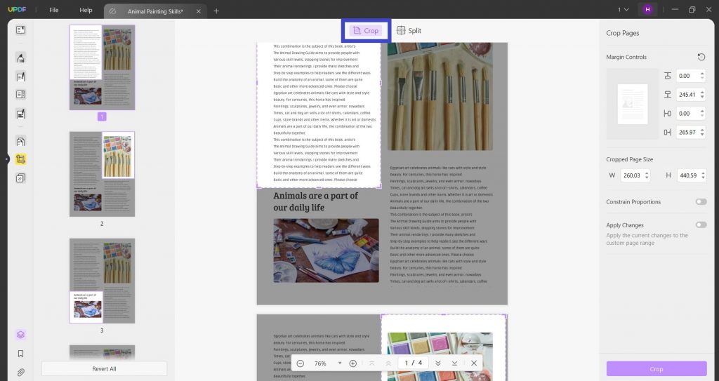 Divide a Word Page into 4 Quarters or Pages - UPDF
