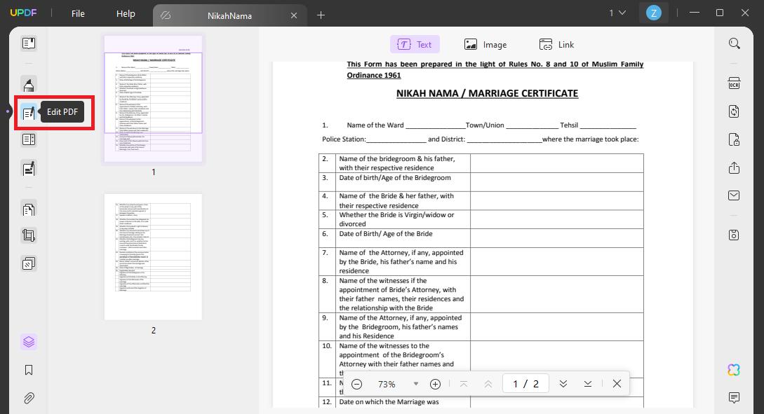 10 English Marriage Certificate PDF Forms to Download | UPDF