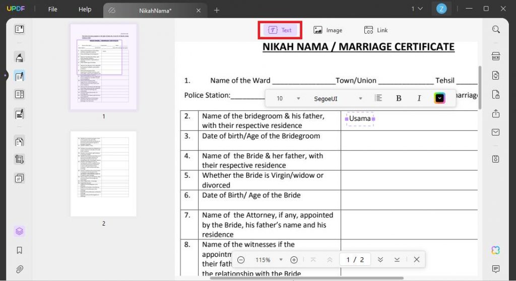 10 English Marriage Certificate PDF Forms to Download | UPDF