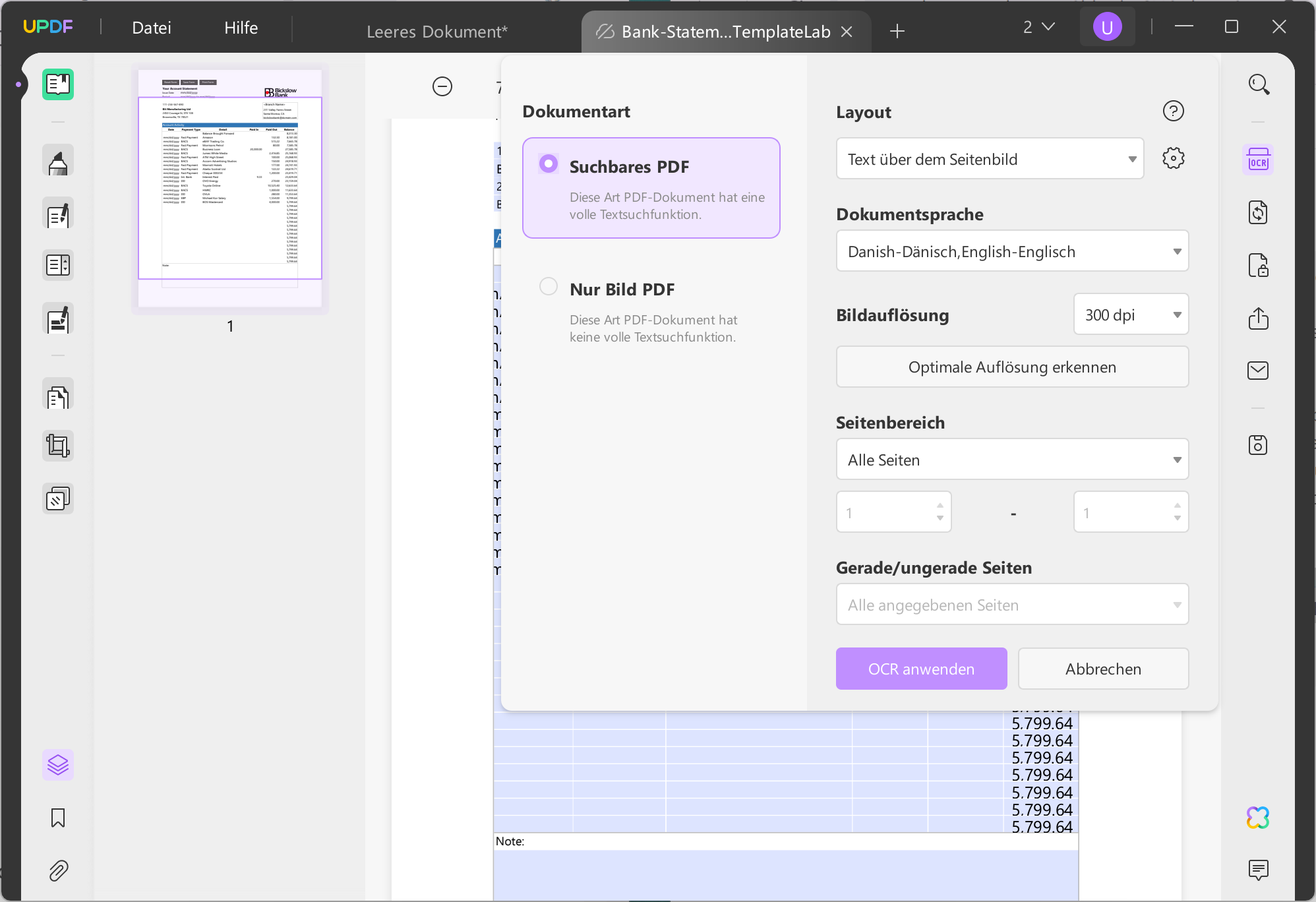 Die 5 besten Kontoauszugsgeneratoren (mit Anleitung) | UPDF