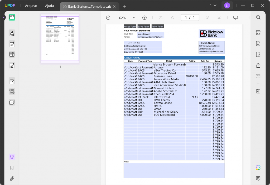 5 melhores geradores de extratos bancários (com guia)| UPDF