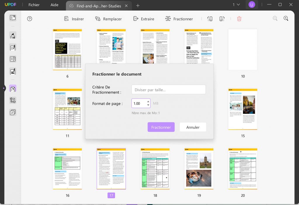 3 façons de diviser gratuitement un PDF par taille | UPDF