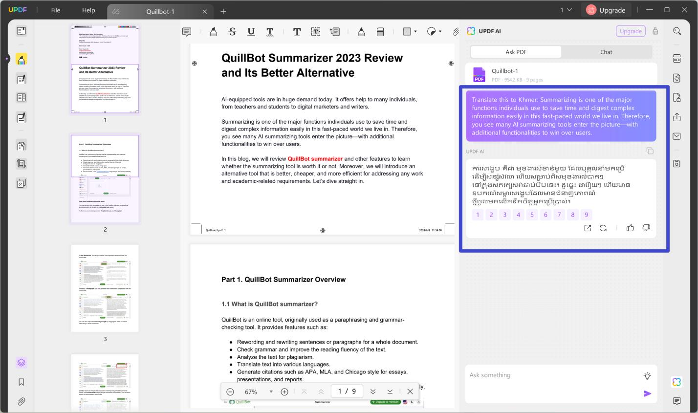 Effortlessly Translate English to Khmer PDFs with High Accuracy |UPDF