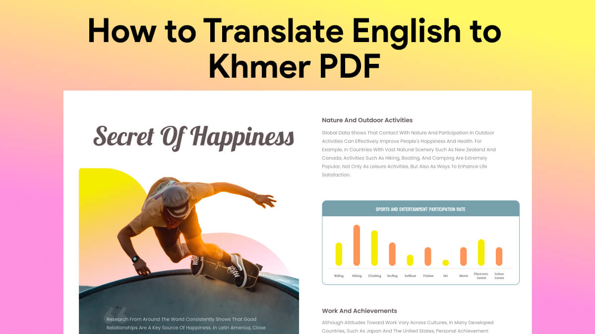 Effortlessly Translate English to Khmer PDFs with High Accuracy |UPDF