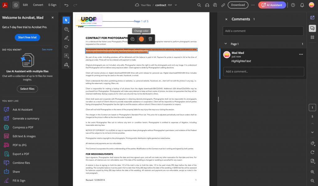 How to Change Highlight Color in Adobe? In Few Steps| UPDF