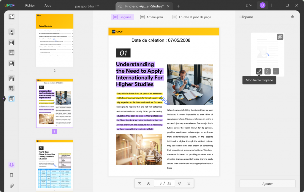 Comment modifier la date de création d'un PDF ? | UPDF
