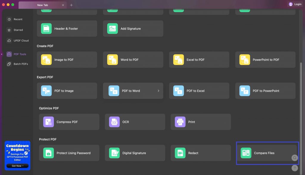 Confronta i PDF con UPDF per Mac | Guida per l'utente