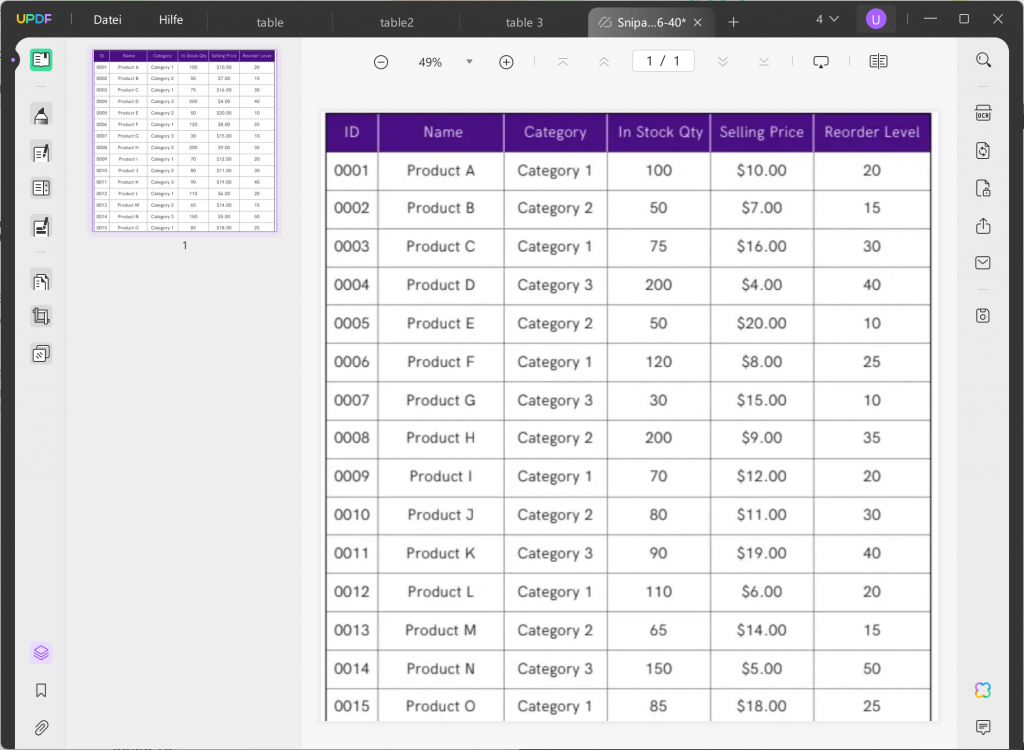 Wie erstellen Sie eine Tabelle in PDF - Die Anleitung | UPDF