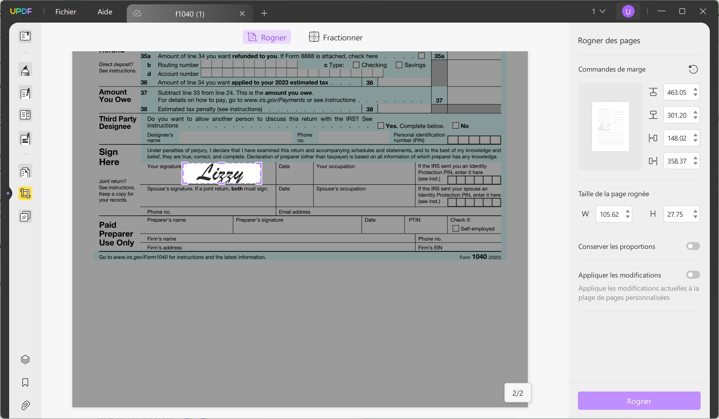 Comment rogner une signature à partir d'un PDF ? | UPDF