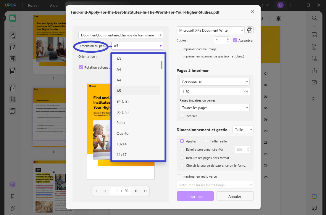 Guide étape par étape pour convertir le PDF A4 en A5 | UPDF