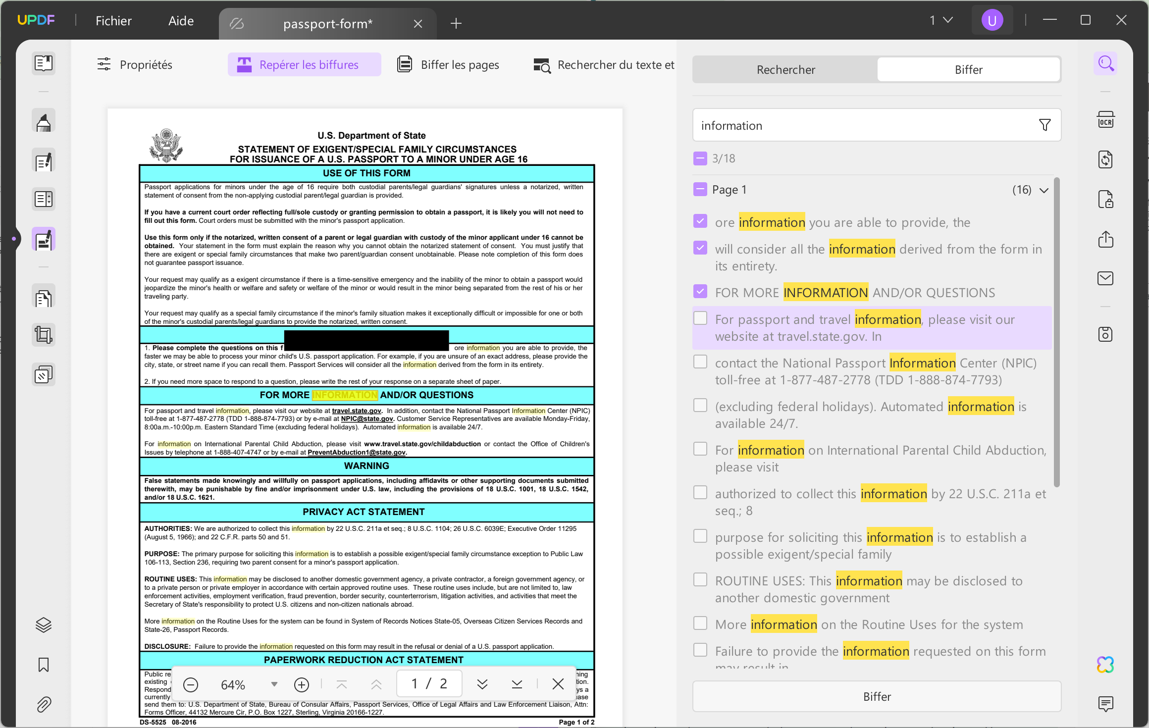 Un guide complet pour masquer le texte dans le PDF | UPDF