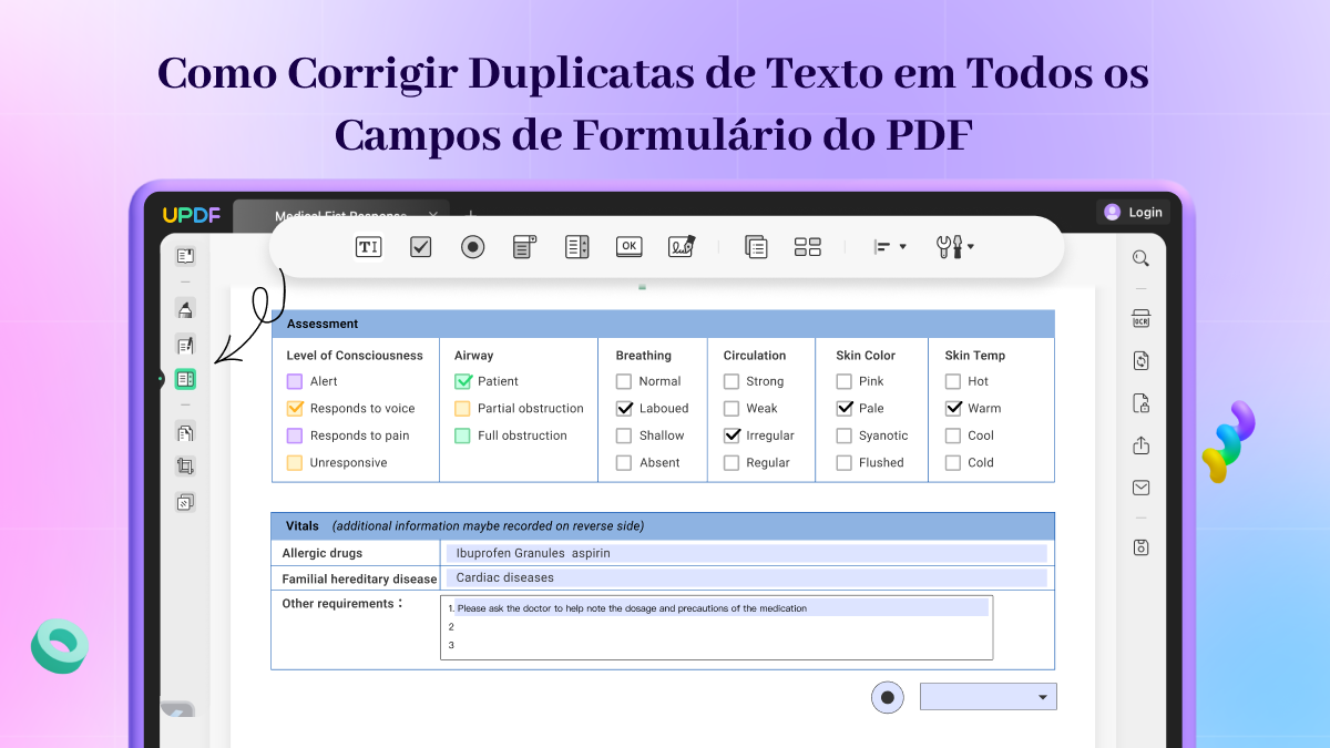 Duplicatas de Texto em Todos os Campos do Formulário PDF? 100% Corrigido! | UPDF