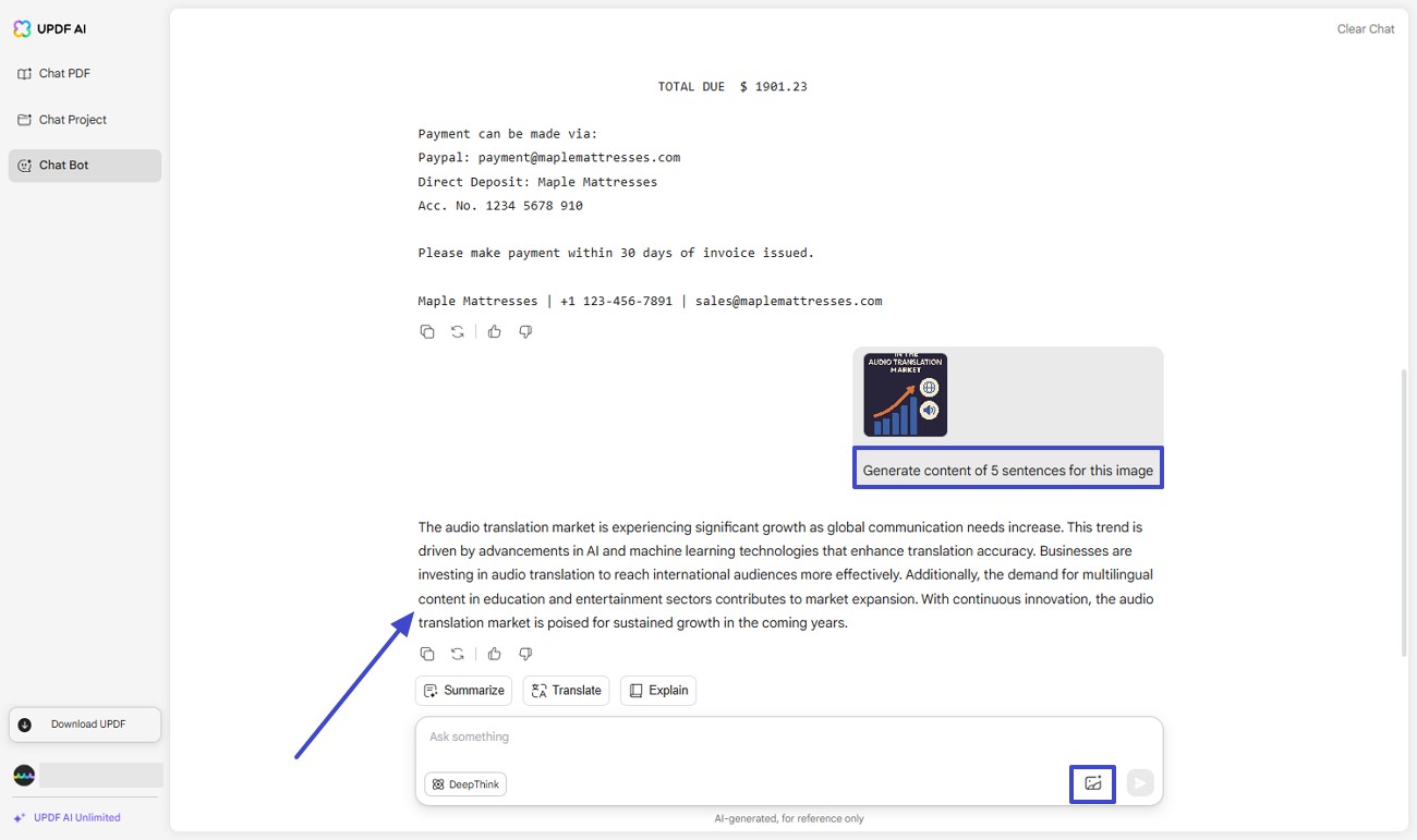 Chat with Images with UPDF AI | UPDF User Guide