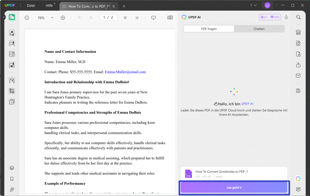 Top 5 AI-Generatoren für Empfehlungsschreiben | UPDF