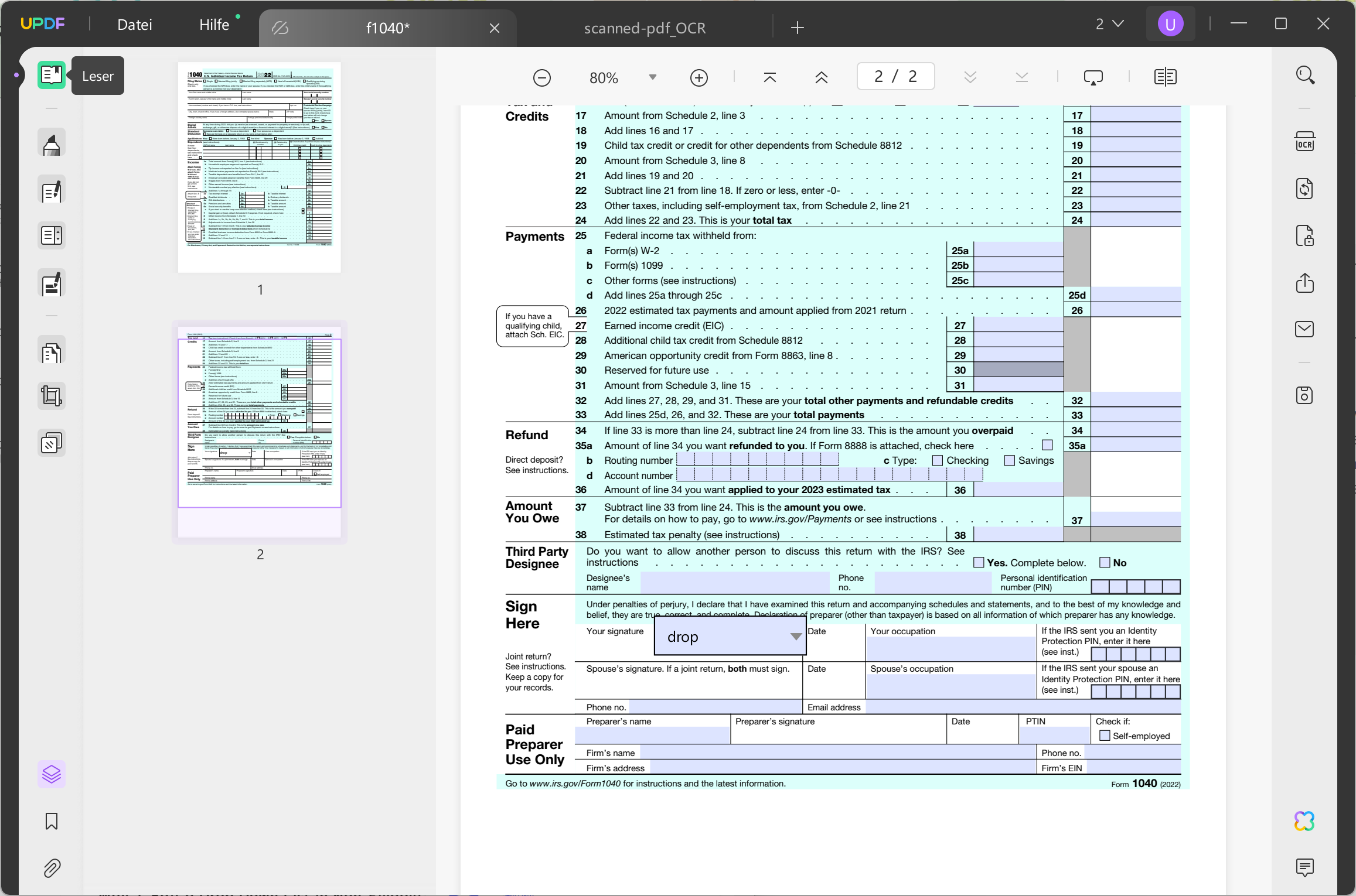 So bearbeiten Sie eine Dropdown-Liste in einem PDF | UPDF