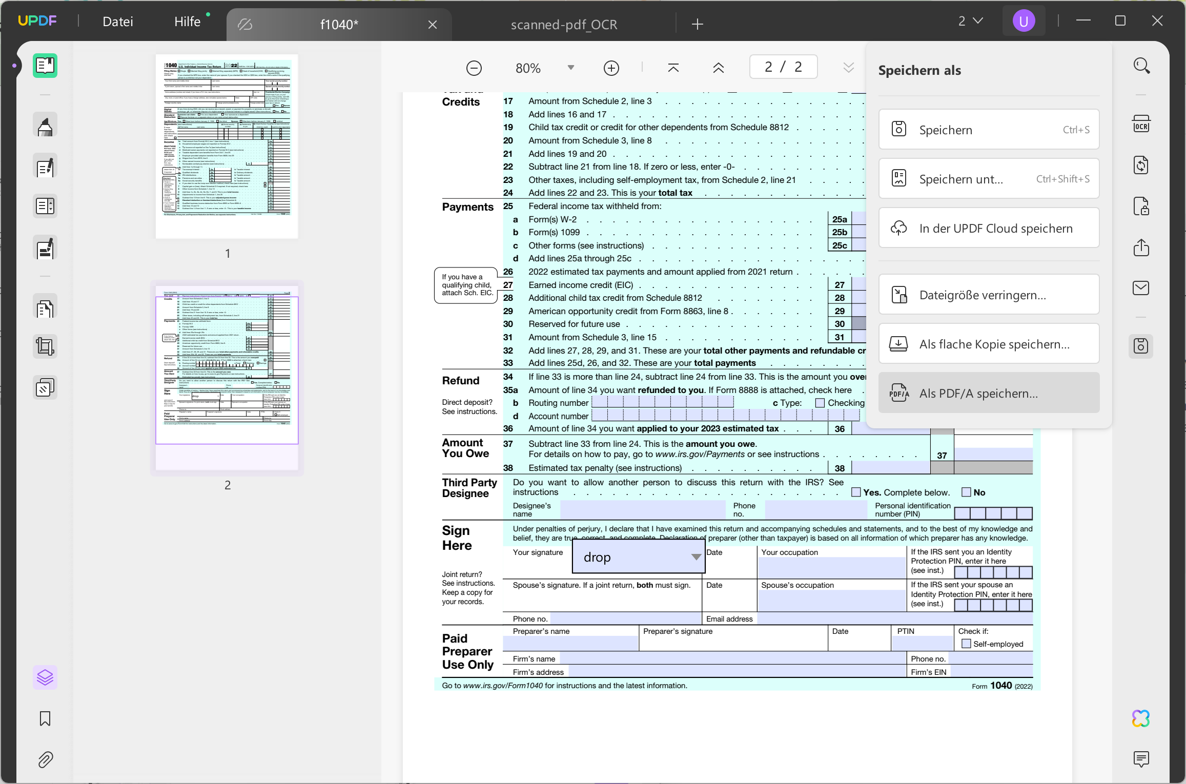 So bearbeiten Sie eine Dropdown-Liste in einem PDF | UPDF