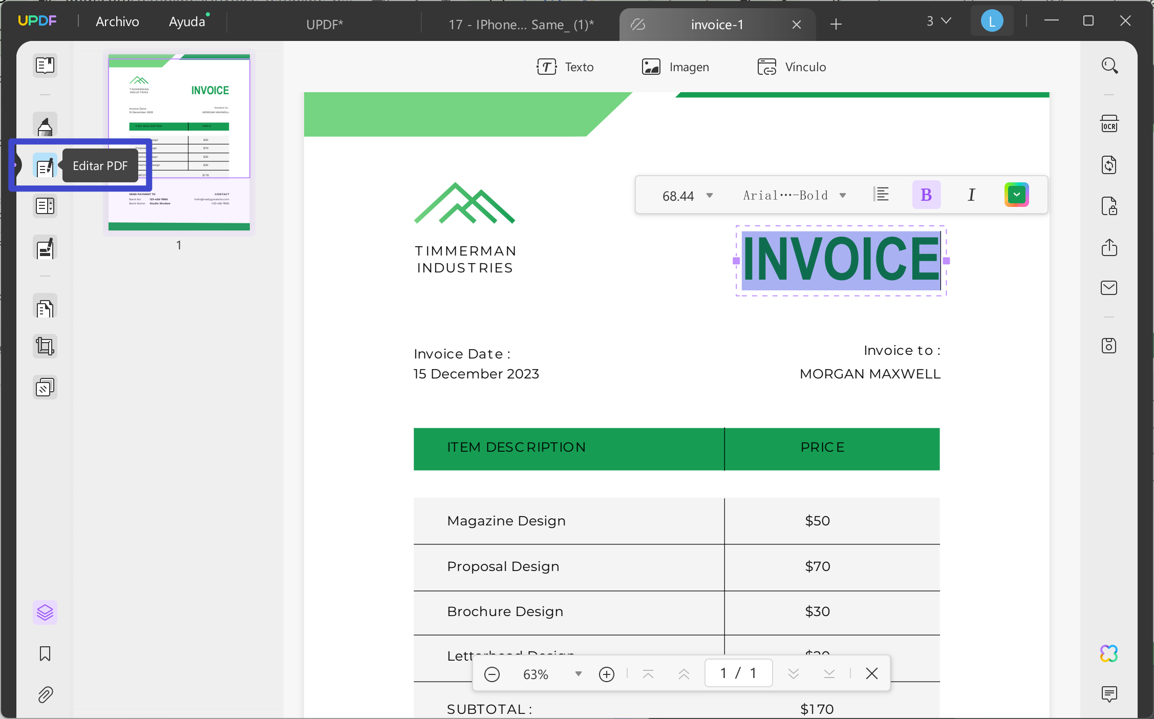 Plantilla de Factura PDF: Vas a Necesitar | UPDF