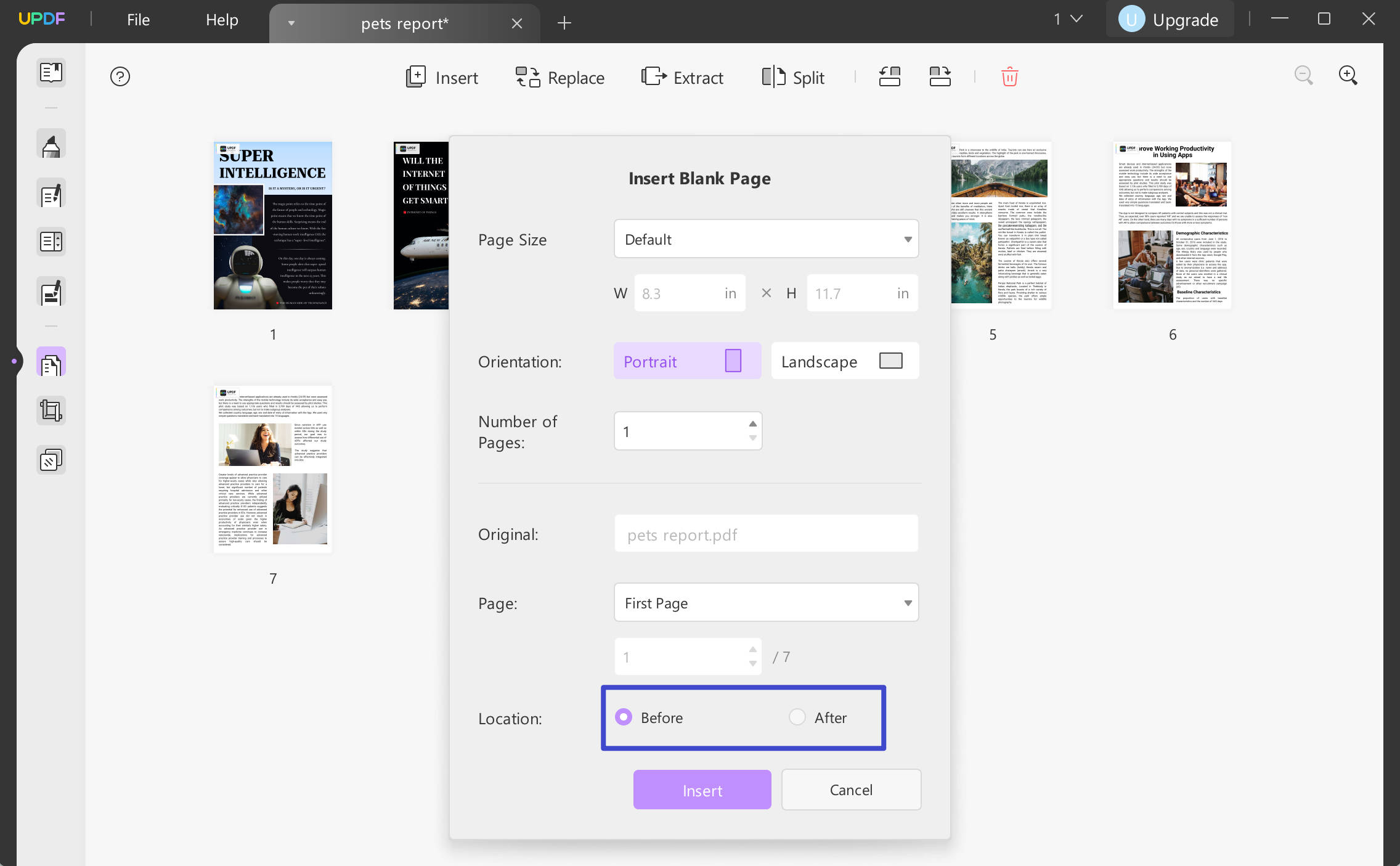 Insert PDF Pages Online Tools to Organize Documents | UPDF