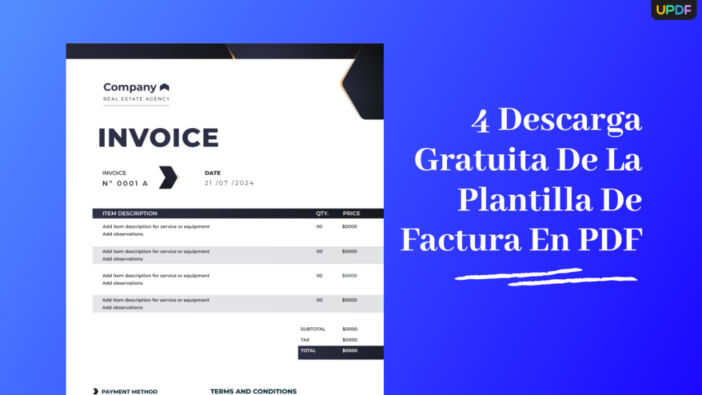 Plantilla de Factura PDF: Vas a Necesitar | [Official] UPDF