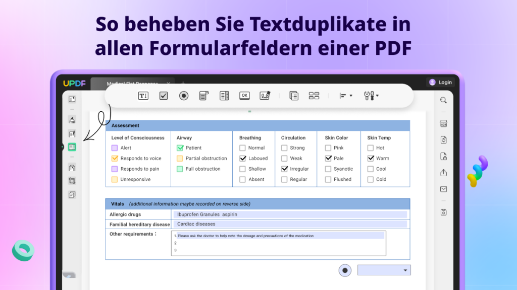 So behoben Sie Textduplikate in allen PDF-Formularfeldern | UPDF