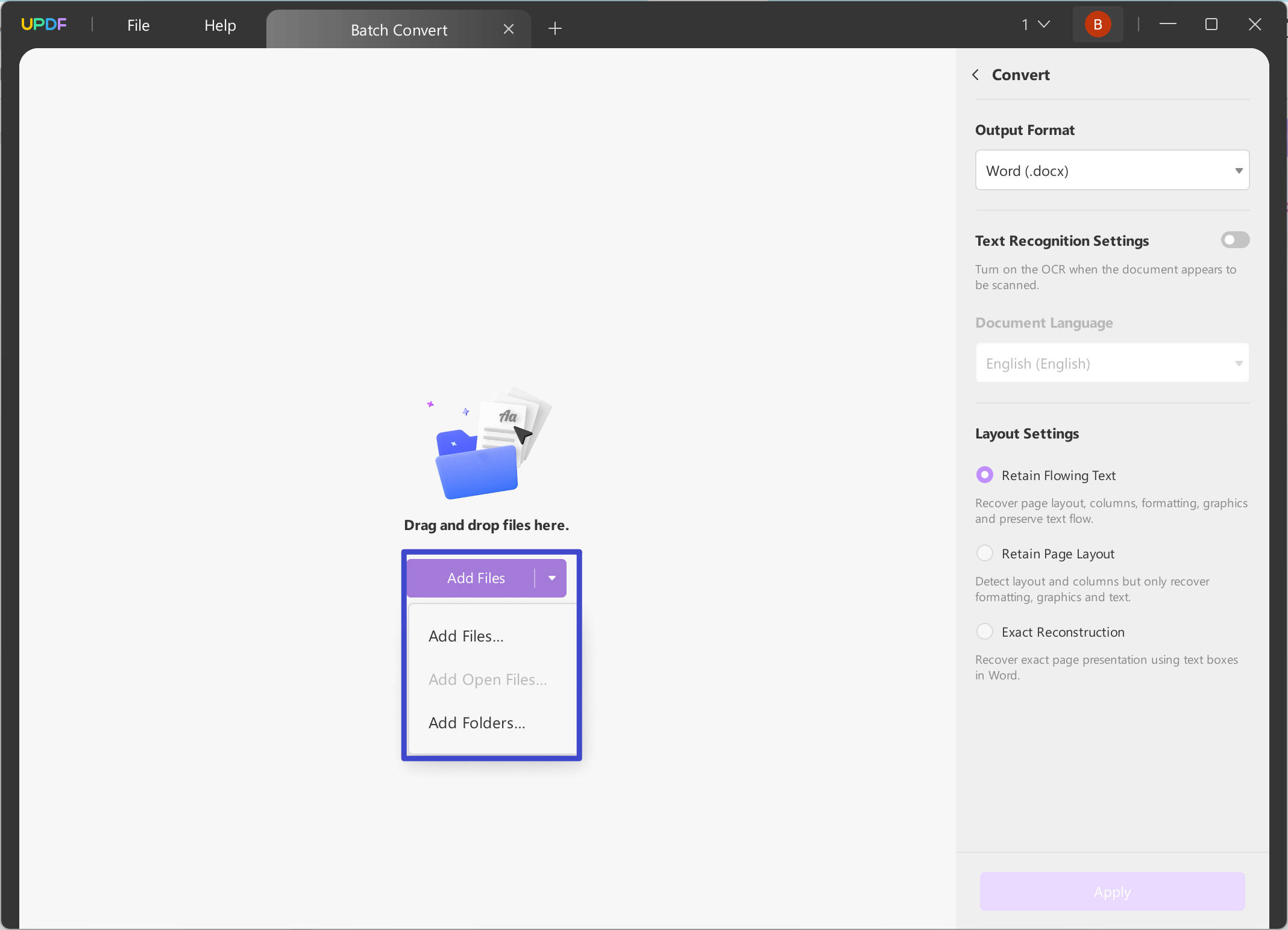 Batch Processing on PDFs with UPDF for Windows | User Guide