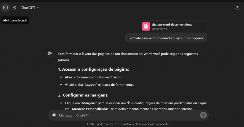 ChatGPT Alpha: upload, ler e criar documentos de palavras | UPDF