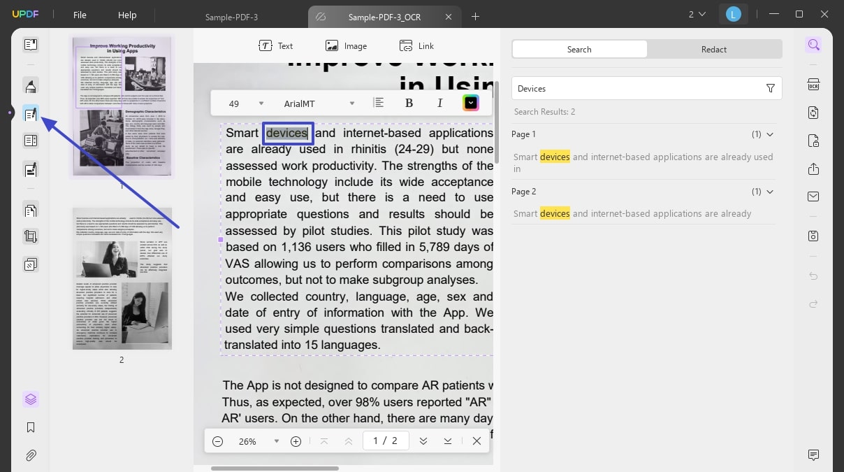 Guide on Using Find and Replace in PDF - UPDF