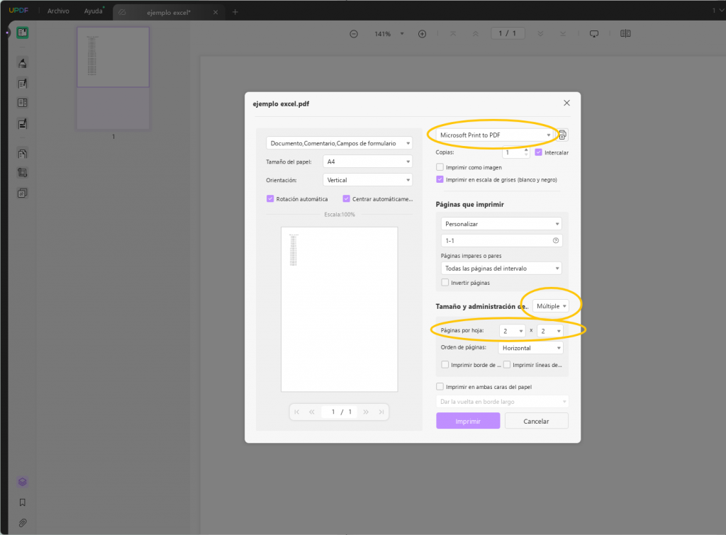 3 métodos para convertir Excel a PDF ajustado a página | UPDF