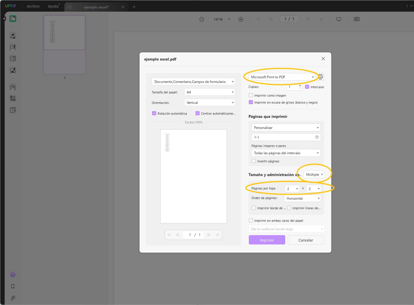 3 métodos para convertir Excel a PDF ajustado a página | UPDF