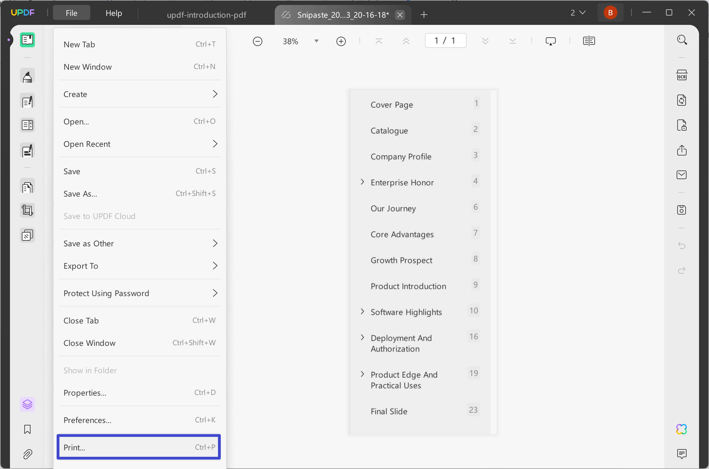 Effective Possibilities of Printing PDF Bookmark - UPDF
