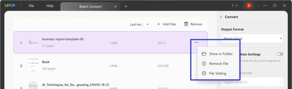Batch Processing on PDFs with UPDF for Windows | User Guide