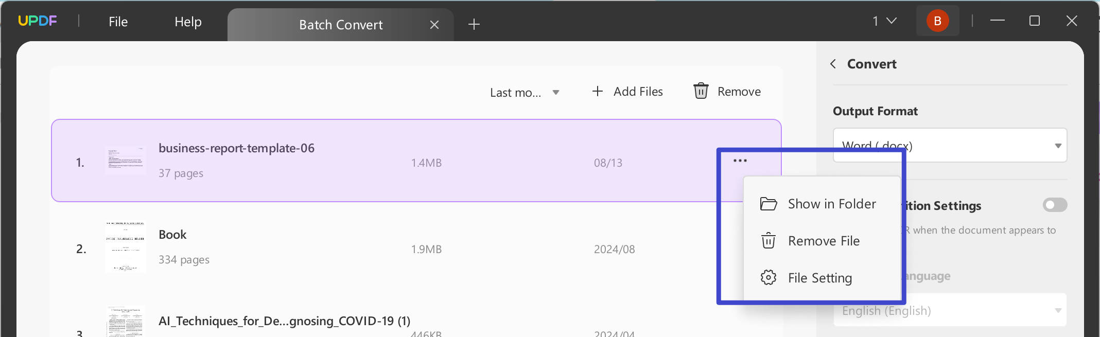 Batch Processing on PDFs with UPDF for Windows | User Guide