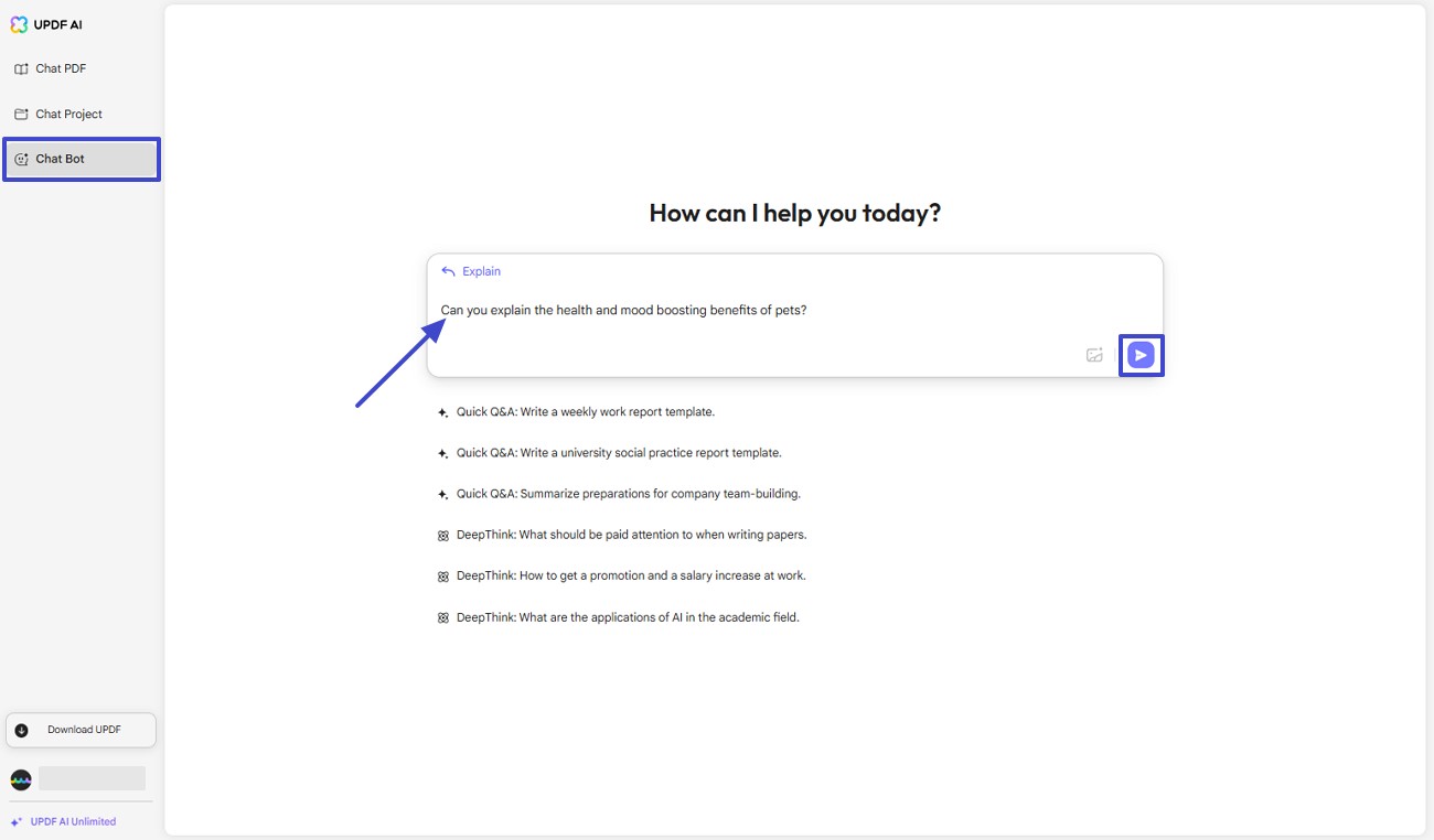 Explain PDFs Using UPDF AI | UPDF User Guide