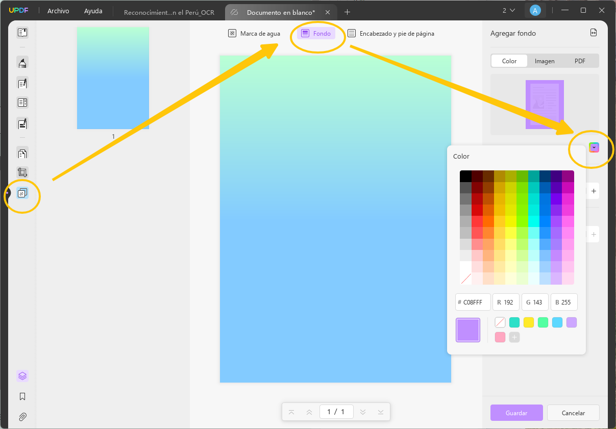 Transforma tus PDFs: Cambiar color de fondo PDF online | UPDF