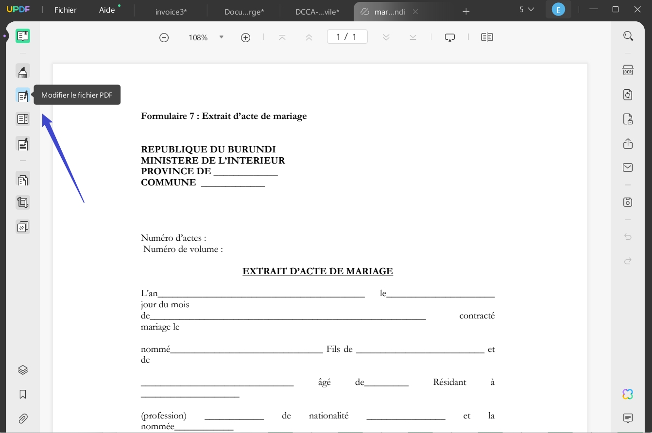 10 formulaires PDF d'acte de mariage à télécharger | UPDF
