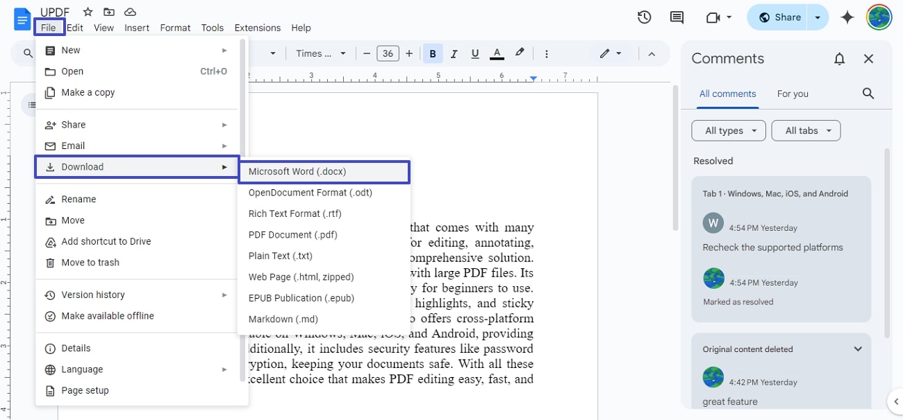 Understanding How to Add a Comment In Google Docs - UPDF