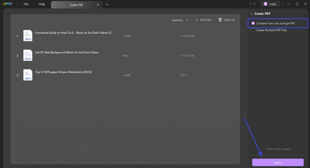 Easily Merge Multiple Word Files into One PDF [FREE] | UPDF